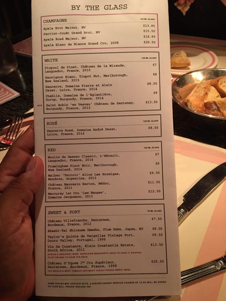 Menu at Bob Bob Ricard Soho pub & bar, London