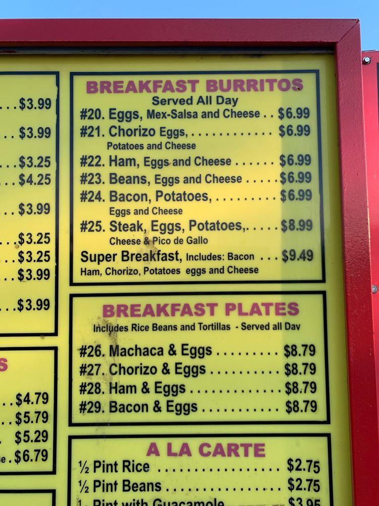 Menu at El Forastero Méxican Food fast food, Stockton, E Hammer Ln