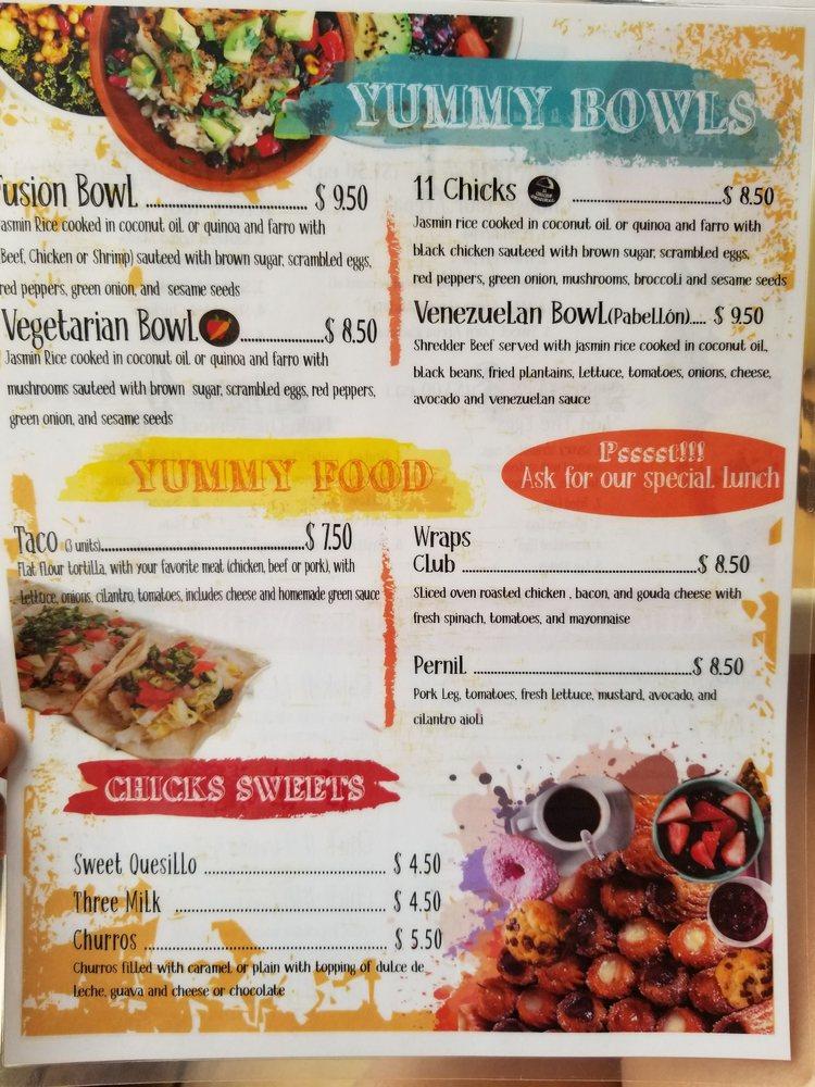 Menu at 11 Chicks Yummy Creations restaurant, Saint Petersburg, 199 Dr ...