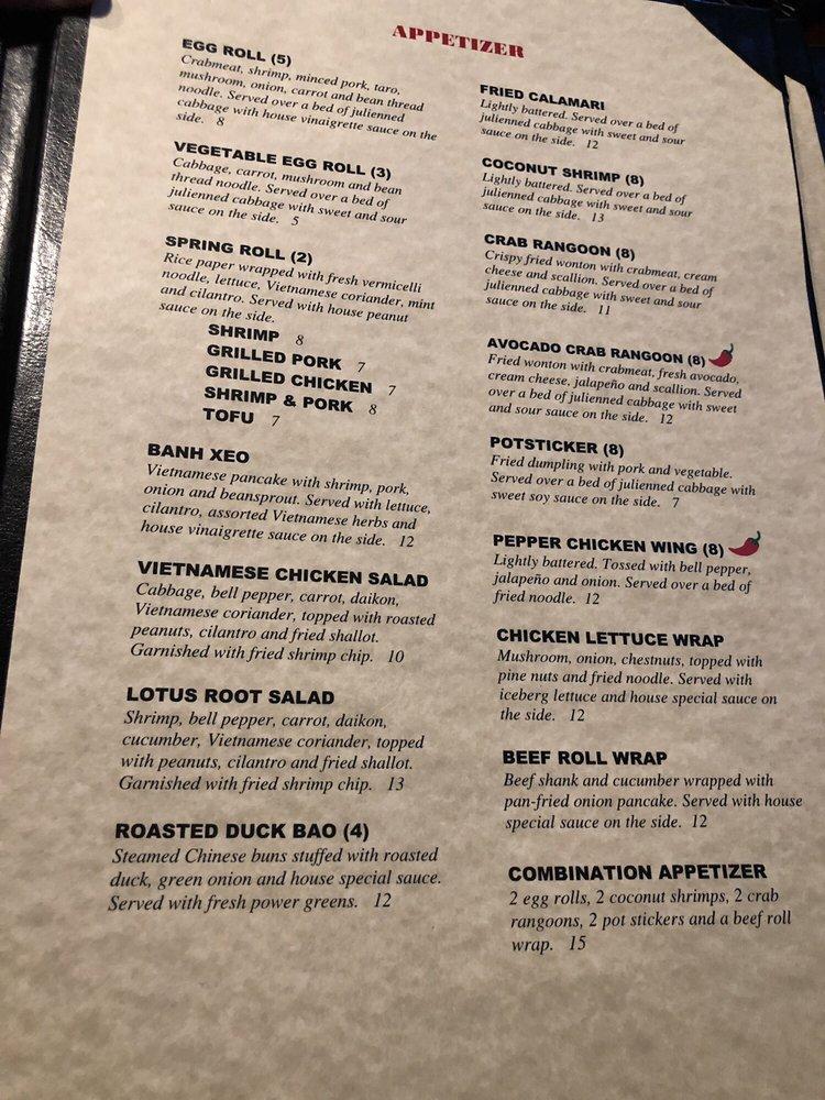 Menu at Asian Blossom restaurant, Granite Bay