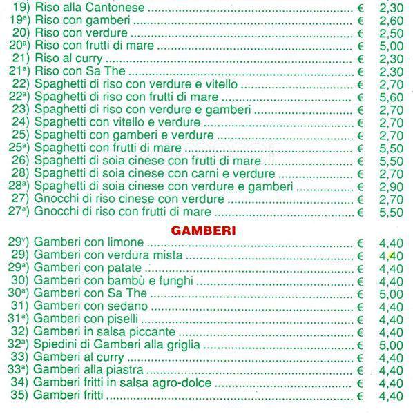 Menu da Rosticceria d'Oriente ristorante, Roma