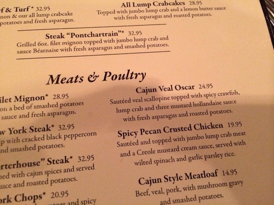 Menu at The Warehouse steakhouse, Alexandria, 214 King St