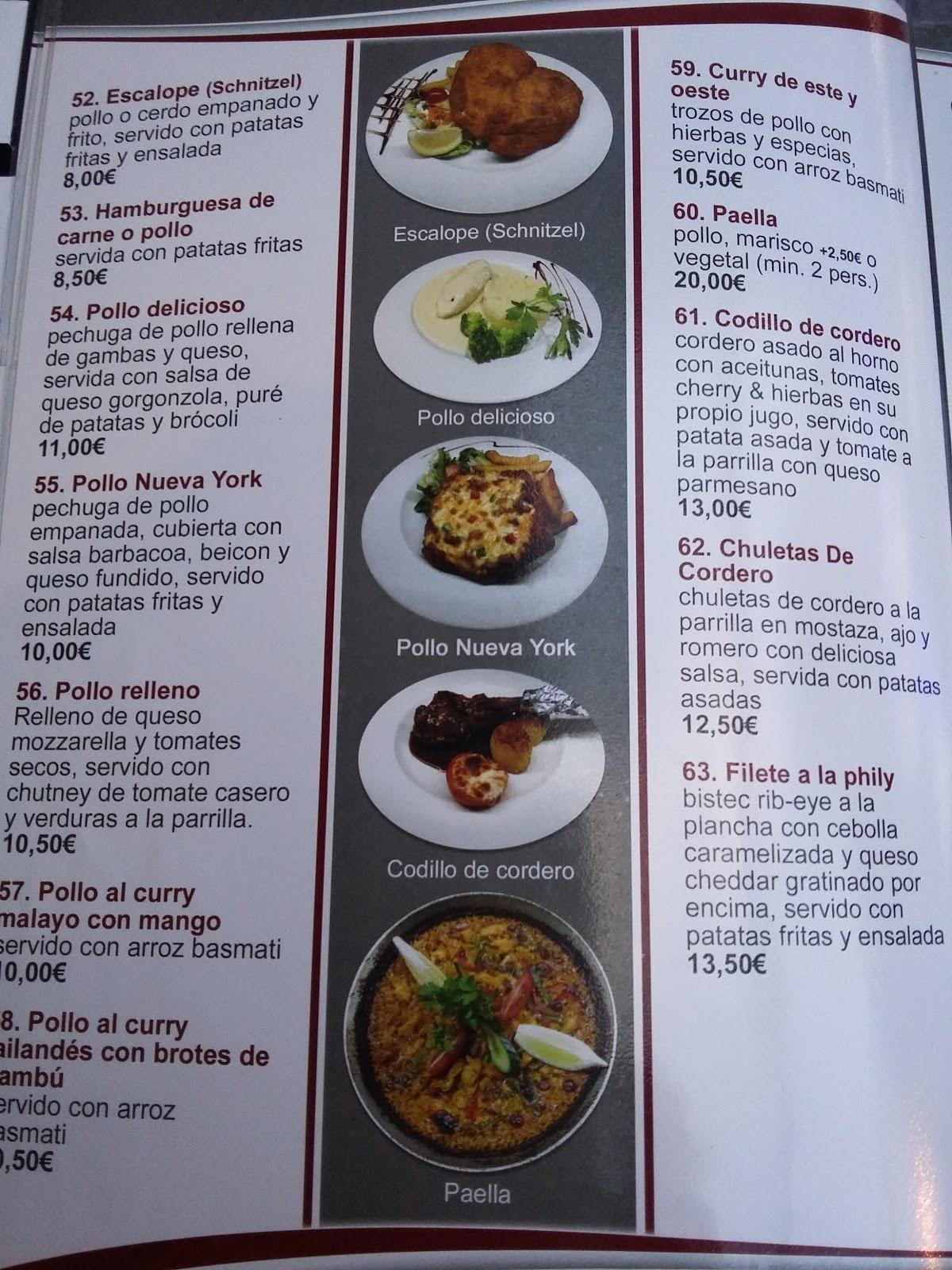 Menu at Delicious international kitchen restaurant, Torrevieja