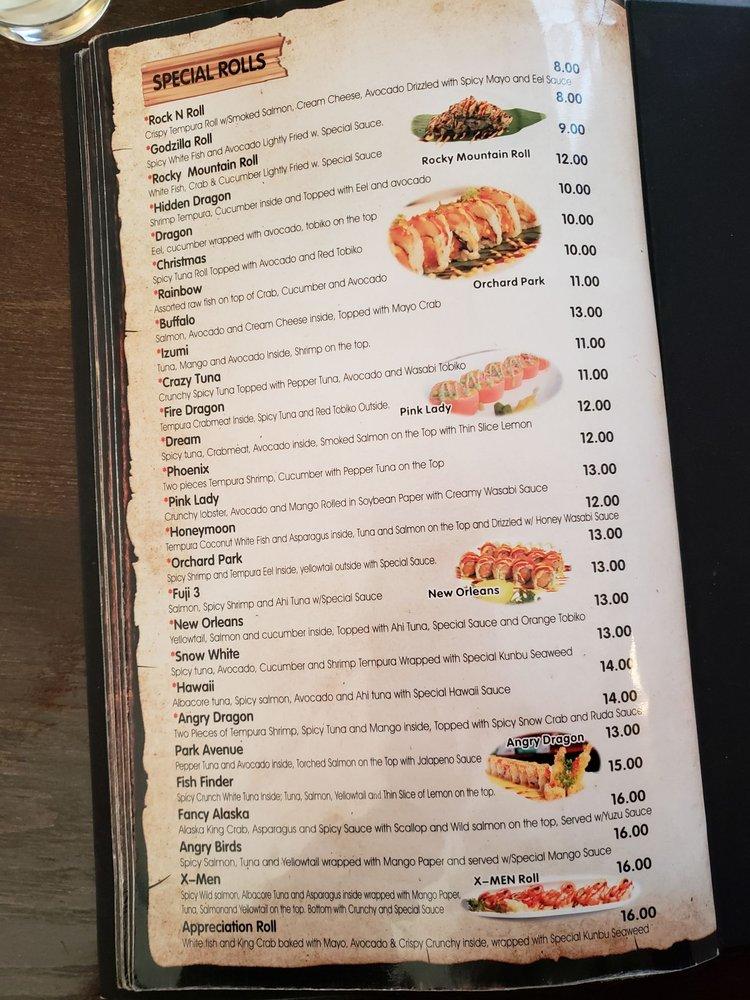 Menu at Fuji Grill III restaurant, Orchard Park, N Buffalo St
