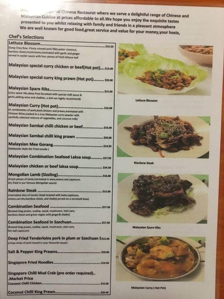 Menu at Imperial Hotel pub & bar, Inverell