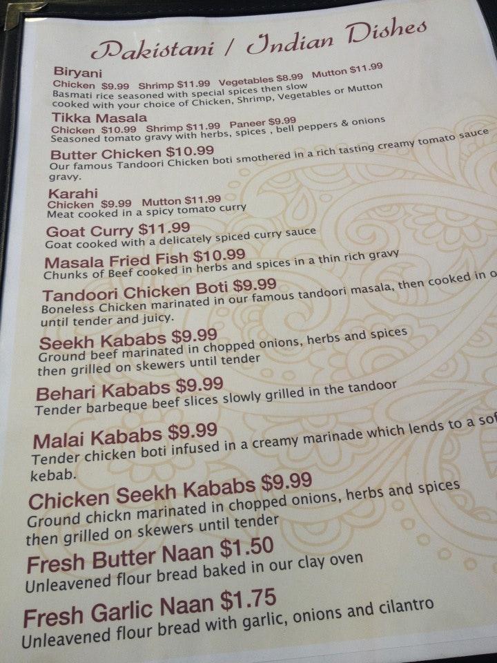 Menu at Shahi Restaurant, Pembroke Pines, N University Dr