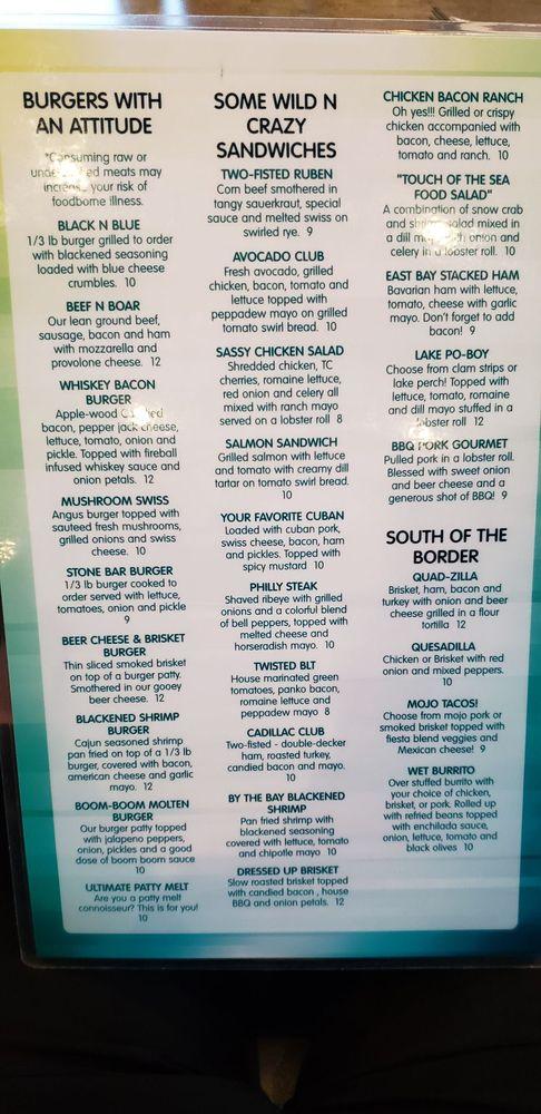 Menu at The Stone Bar & Grill, Hubbard Lake