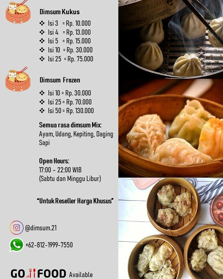 Menu at dimsum.21 restaurant, Tangerang