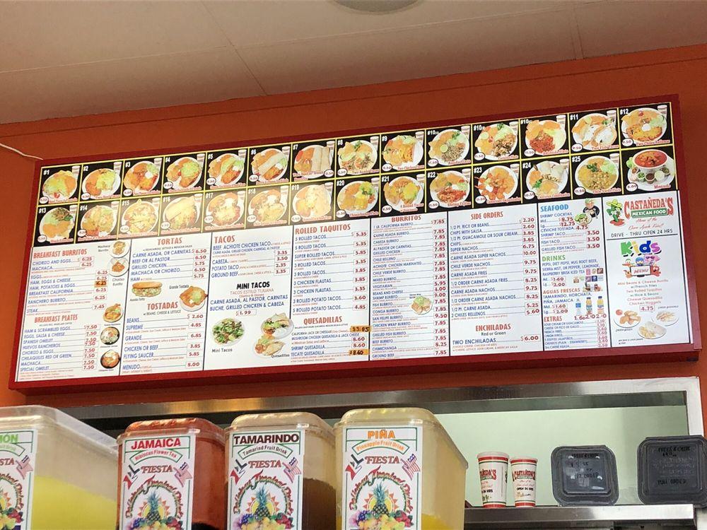 Menu at Castañedas Mexican Food restaurant, San Diego, 342 Euclid Ave ...