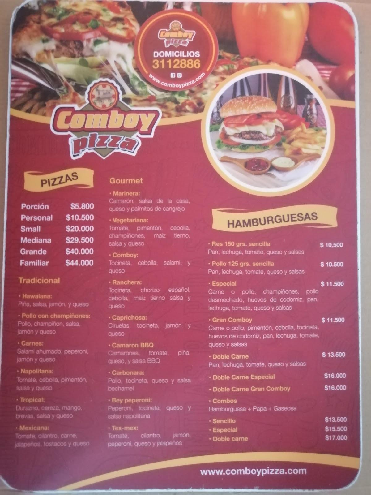 Carta del restaurante Comboy Pizza Ferias, Bogotá, Cl 72 #69-19