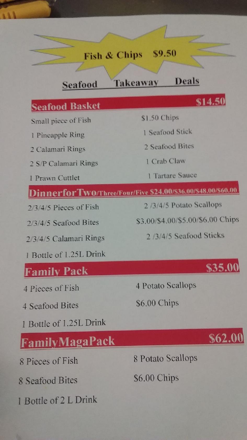 Menu at Northside Convenience & Takeaway fast food, Dalby