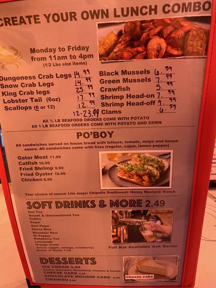 Menu at Storming Crab Mckinney restaurant, McKinney