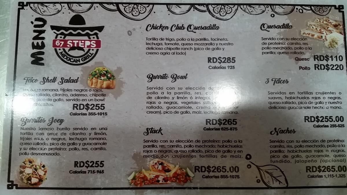 Menu at 67 STEPS restaurant, Santiago De Los Caballeros, Calle Ponce