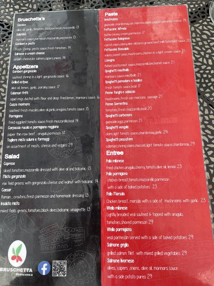 Menu at Bruschetta Francesca pub & bar, Key West