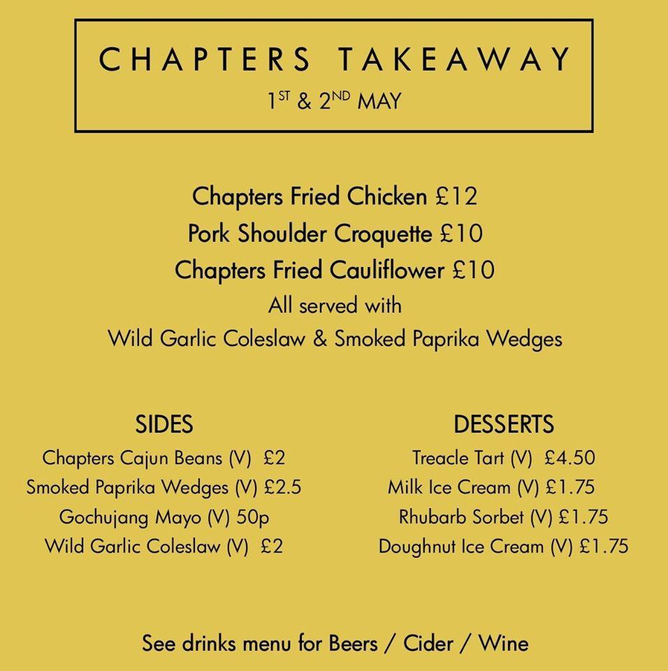 Menu at Chapters Restaurant, Hay-on-Wye