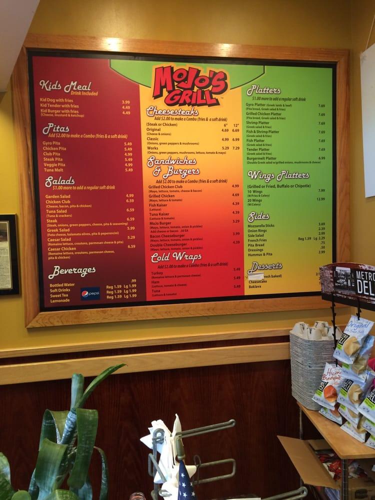 Menu at Mojo's Grill pub & bar, Garner, Timber Dr