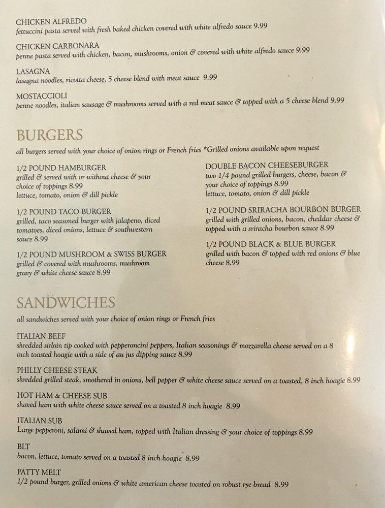 Menu at T-Moe's Pizza pizzeria, Johnston City