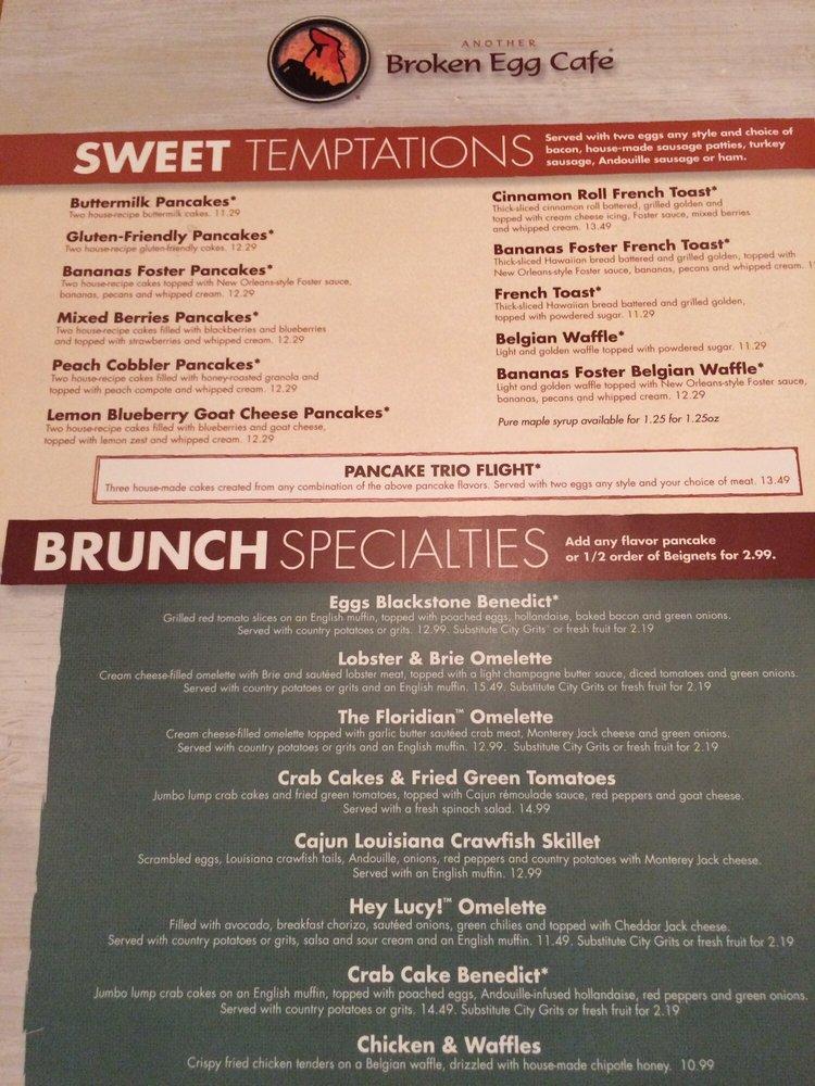 Menu at Another Broken Egg Cafe, Memphis, Park Ave