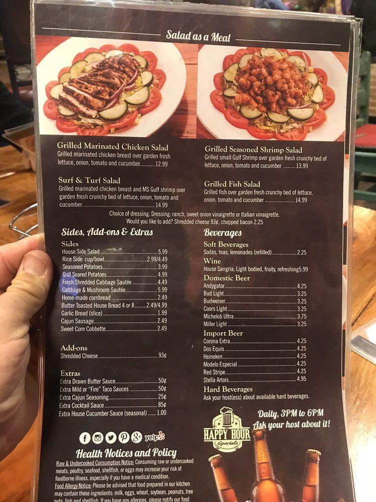 Menu at Gumbo Girl restaurant, Ridgeland, 900 E County Line Rd Suite 107