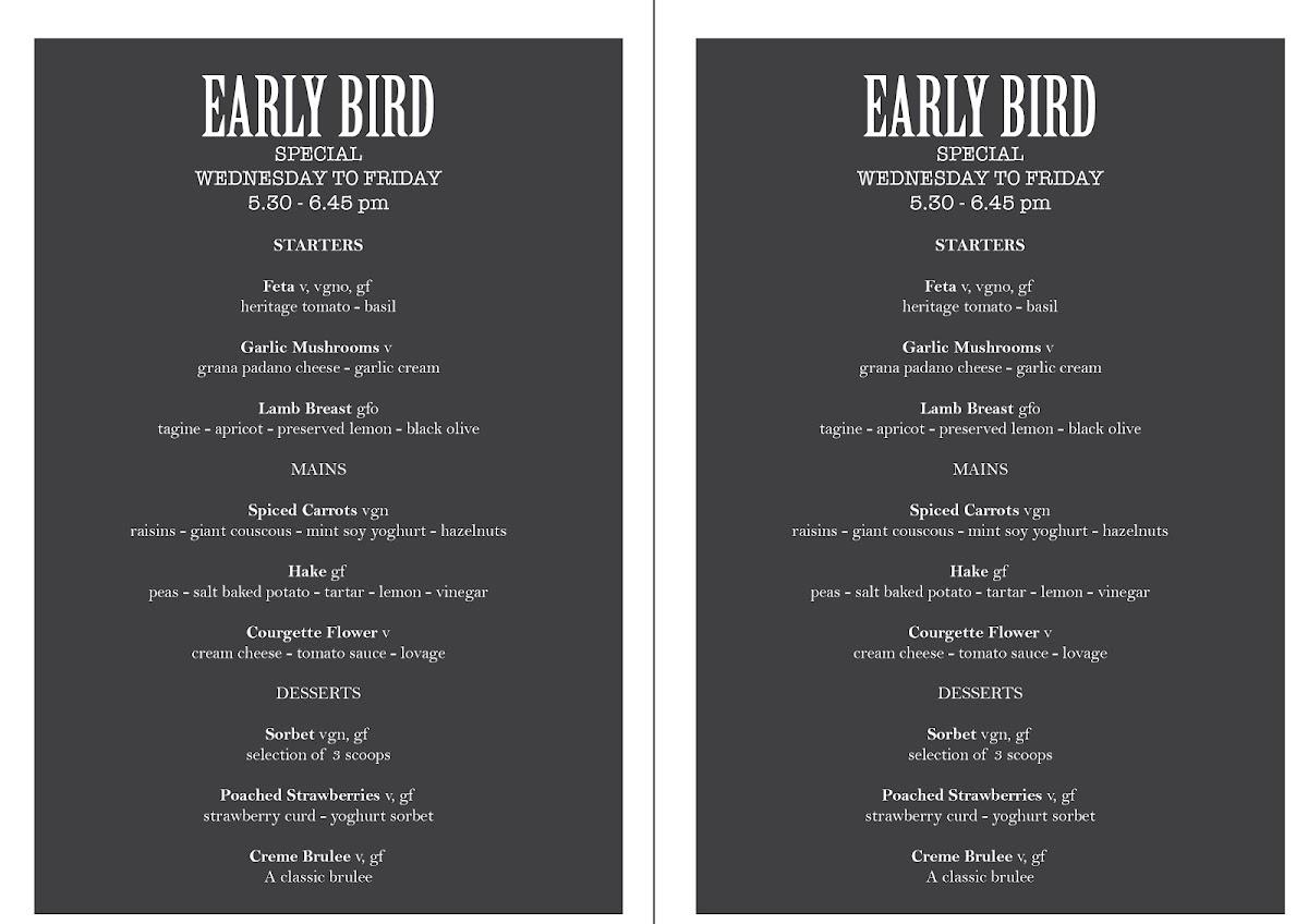 Menu at La Dolce Vita restaurant, Lichfield