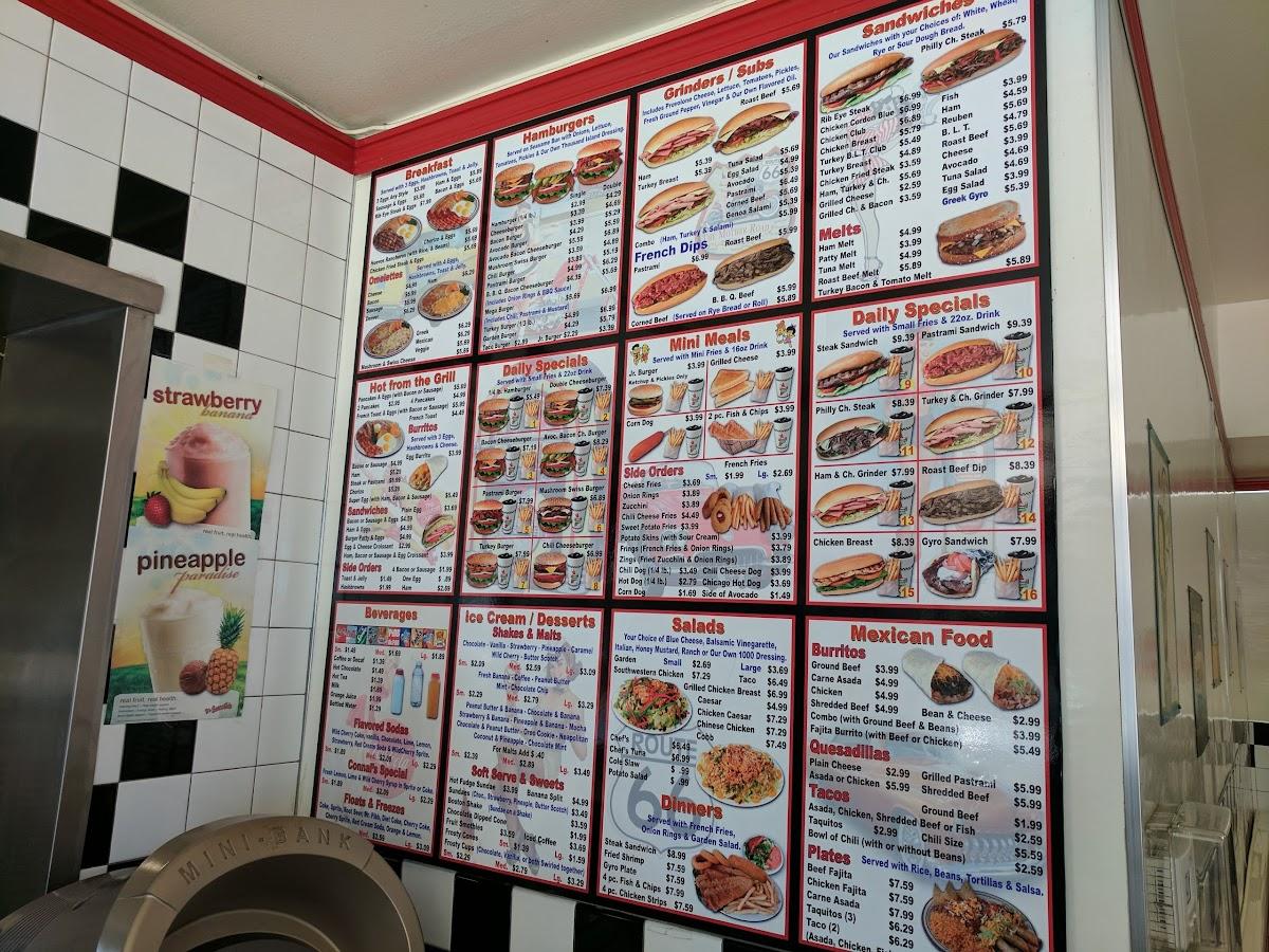 Menu at Connal's restaurant, Pasadena