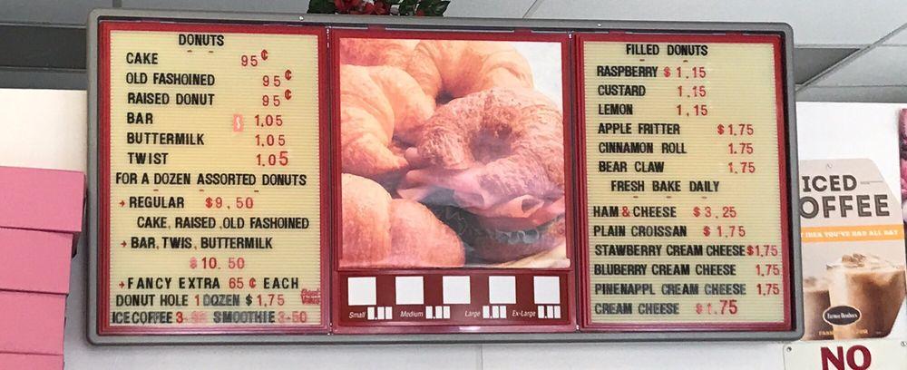 Menu at Fresh Donuts, Paso Robles