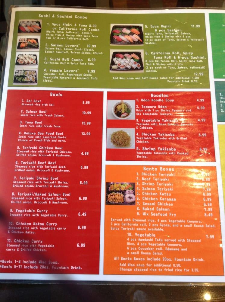Menu at Ichizen Sushi and Japanese Cuisine restaurant, Poway, Poway Rd