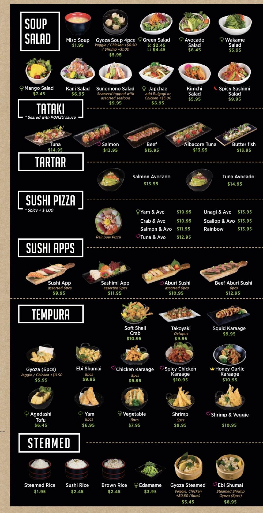 Carta del restaurante KIBO Sushi House - Leslie, Richmond Hill