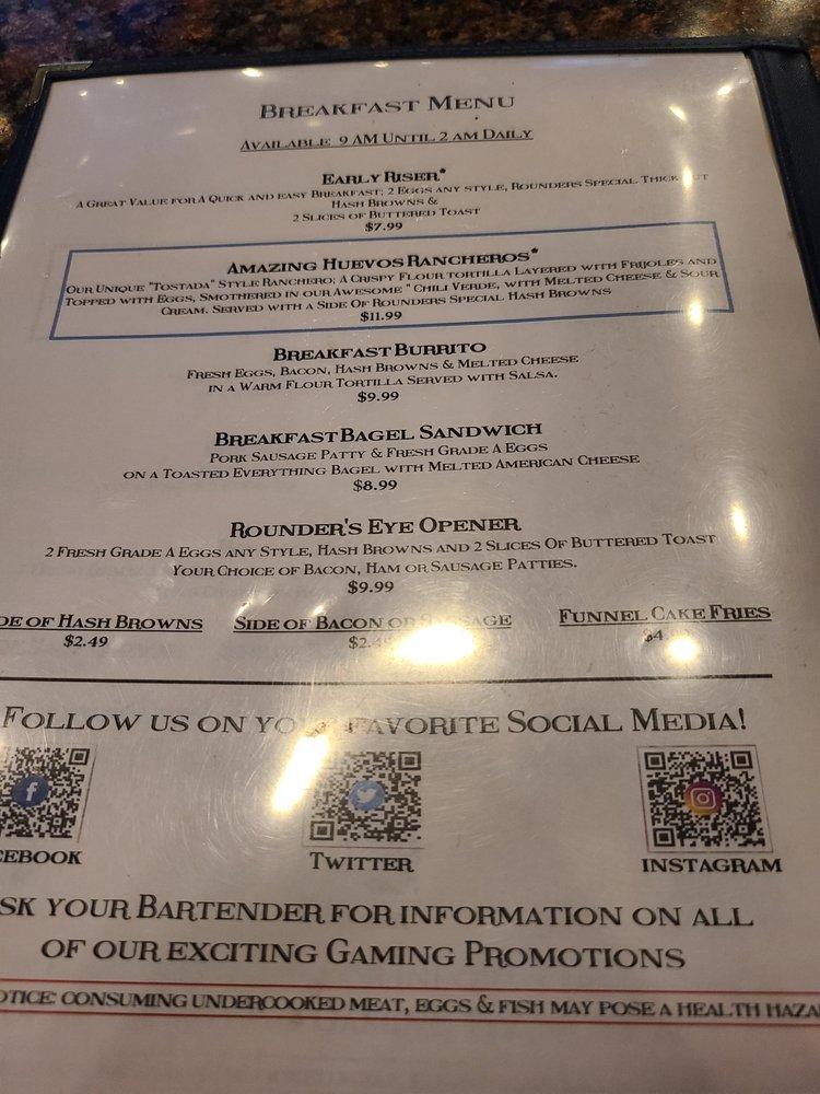 Menu at Rounders South Buffalo pub & bar, Las Vegas, S Buffalo Dr