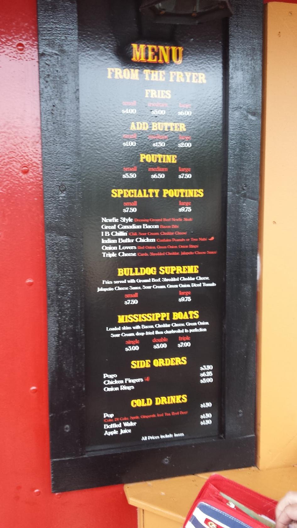 Menu at The Crispy Spud restaurant, Carleton Place