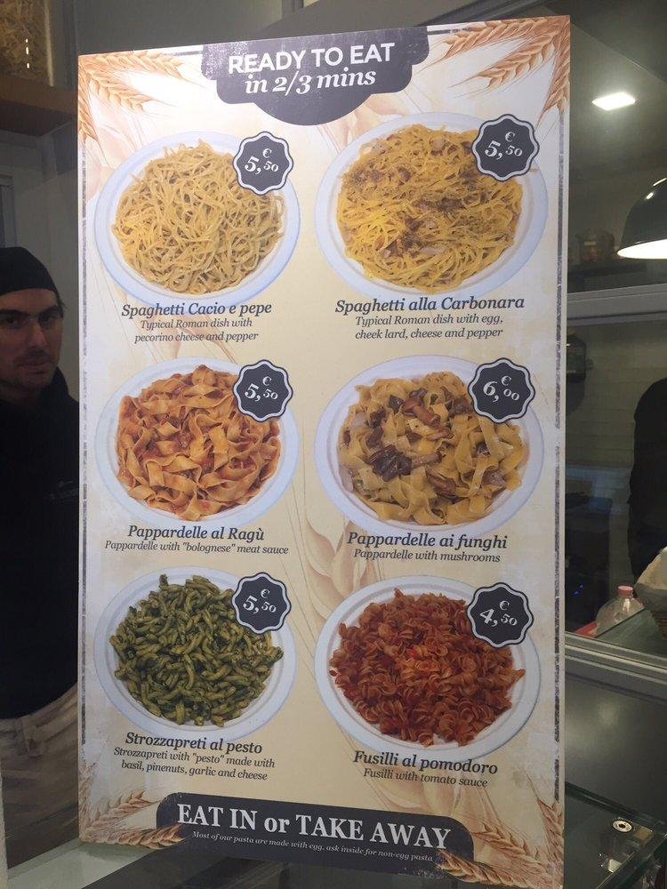 Menu da Pastasciutta - San Pietro fast food, Roma, Via delle Grazie