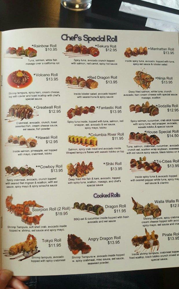 Menu at Shiki Sushi & Grill restaurant, Kennewick