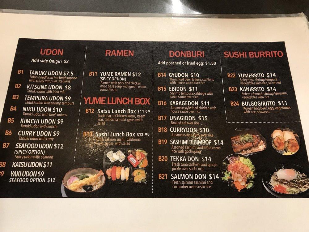 Menu at H Mart restaurant, Chicago