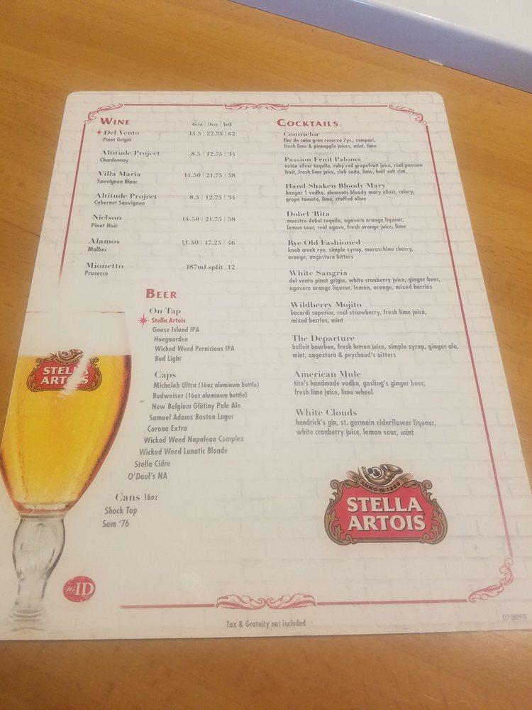 Menu at Stella Bar, Charlotte