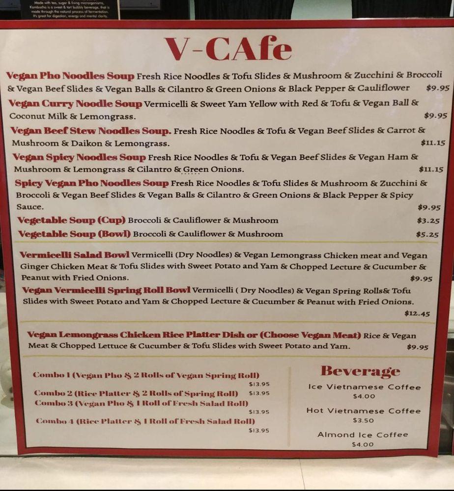 Menu at Tina Vietnamese Cuisine (V-Cafe), New Westminster
