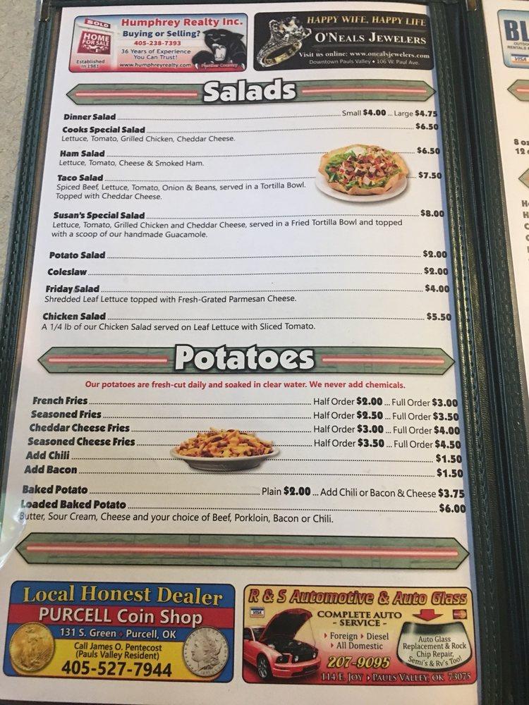 Menu at Bob’s Pig Shop BBQ, Pauls Valley