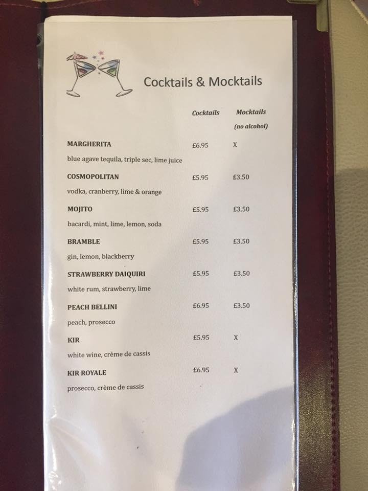 Menu at Cibo Restaurant, Edinburgh, 1 Southroad End