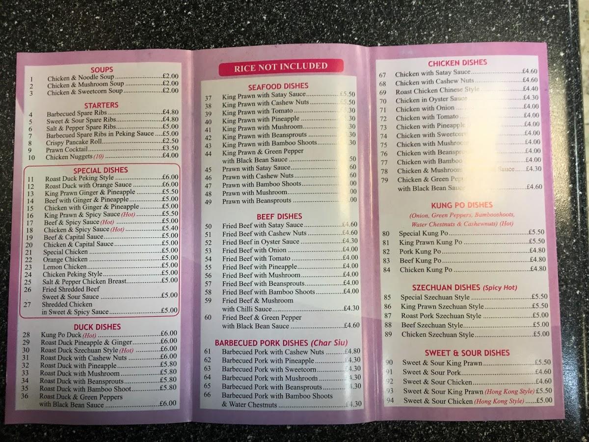 Menu at Jade House fast food, Motherwell, Unit 6 Main St