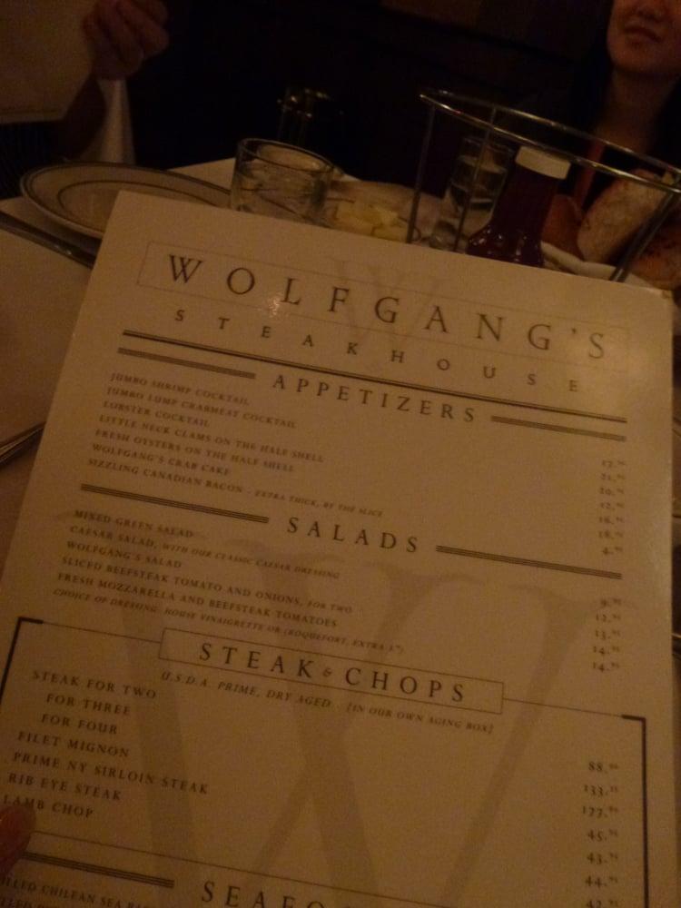 Menu at Wolfgang's Steakhouse, New York City, 4 Park Ave