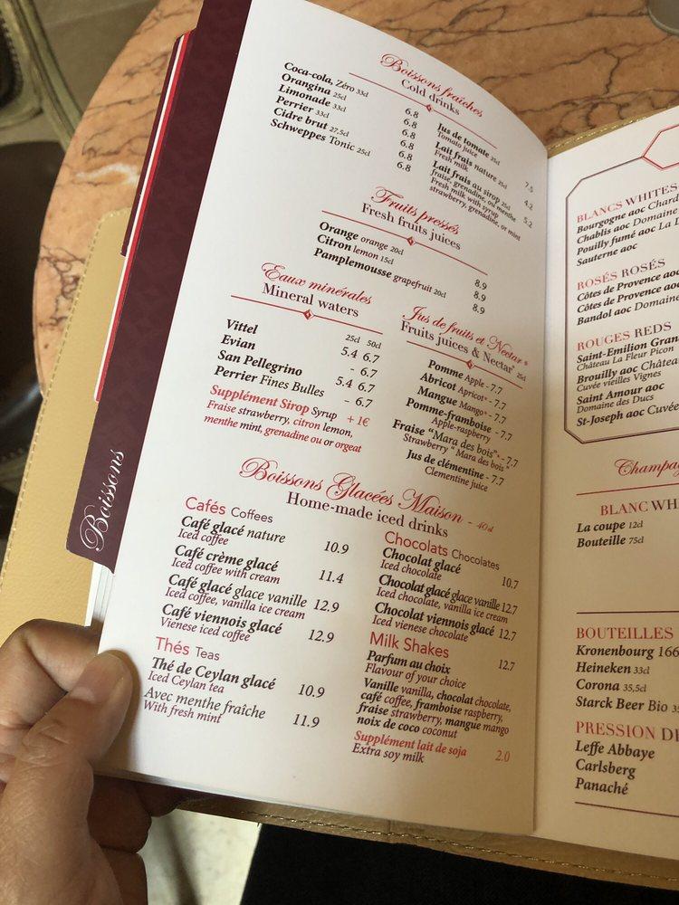 Menu at Carette pub & bar, Paris, 25 Pl. des Vosges