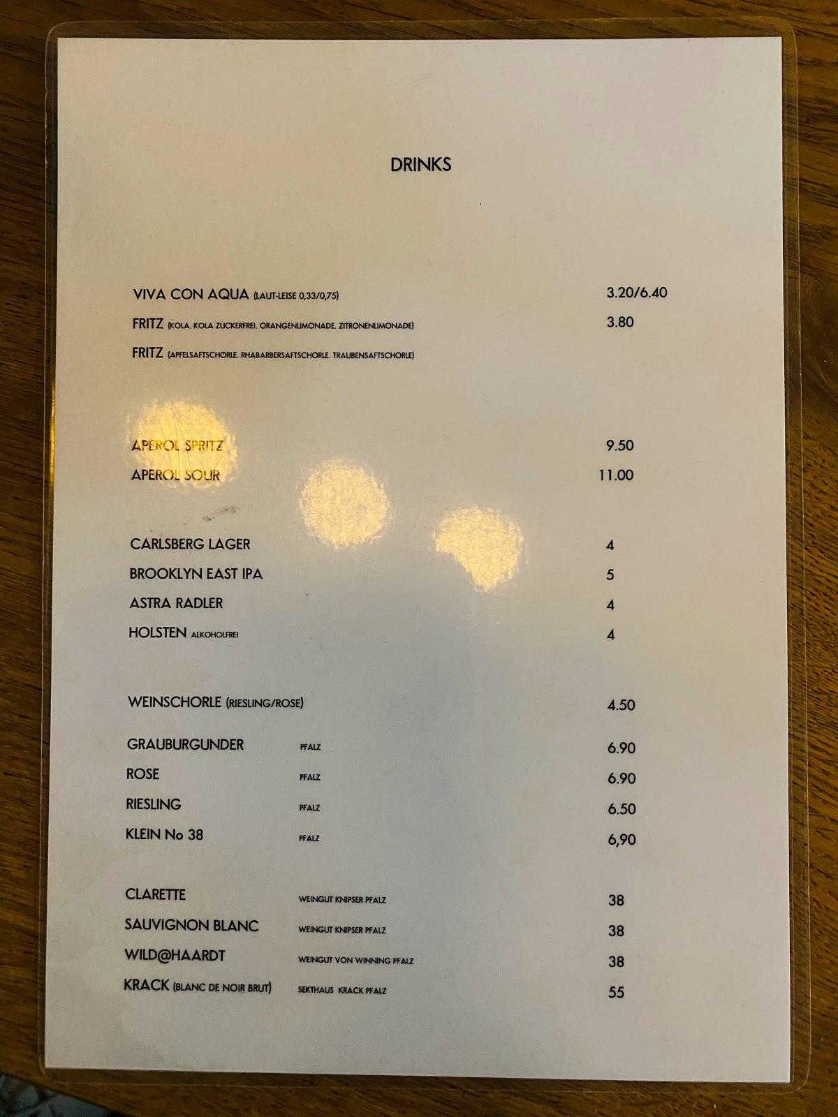 Speisekarte von Fresko Bar & Café-Heidelberg, Heidelberg