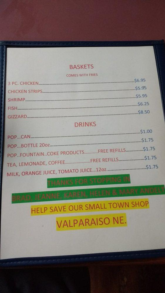 Menu at Harry's Restaurant, Valparaiso