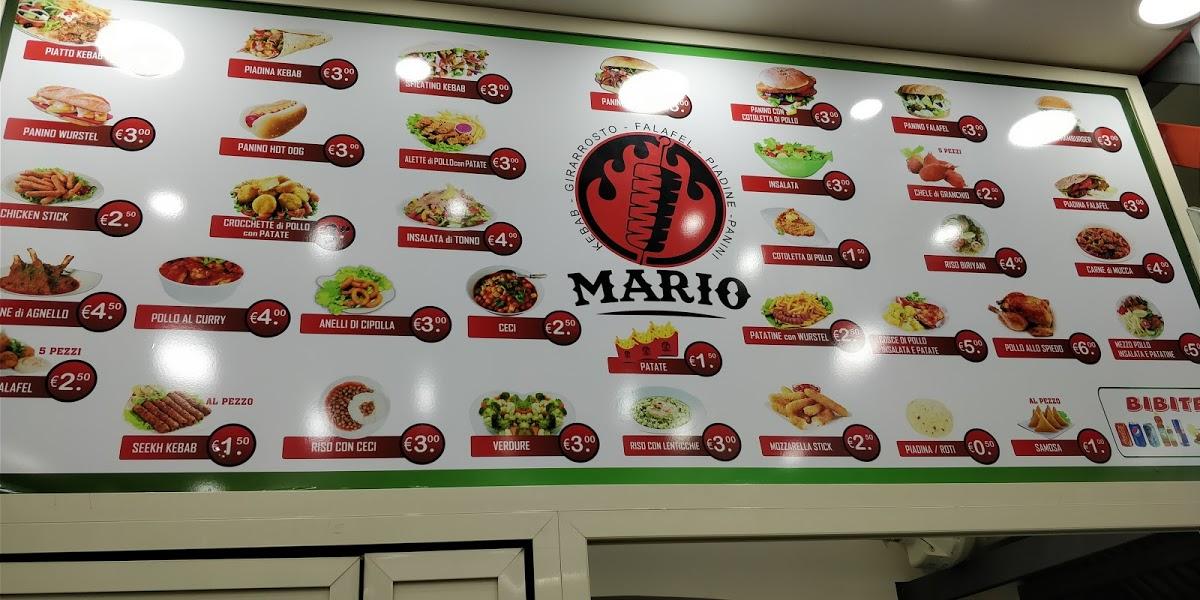 Menu at Mario Kebab restaurant, Naples
