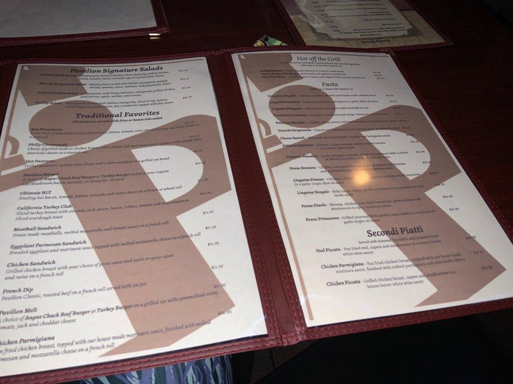 Menu at Pavilion Bar & Grill, Clayton