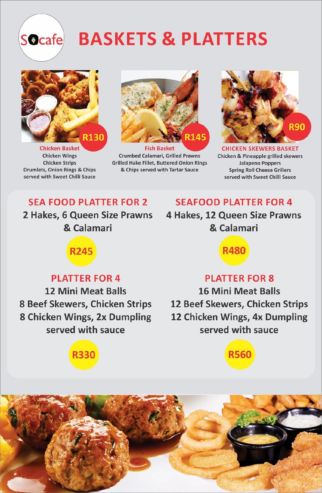 Speisekarte von SO Cafe Lounge, Roodepoort