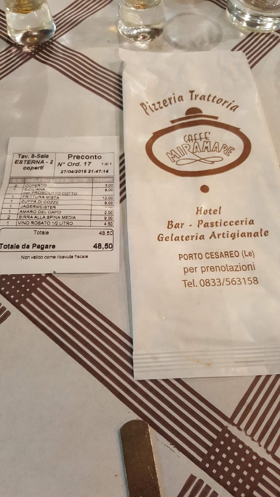 Menu at Sunset Pizzeria - Rosticceria, Porto Cesareo