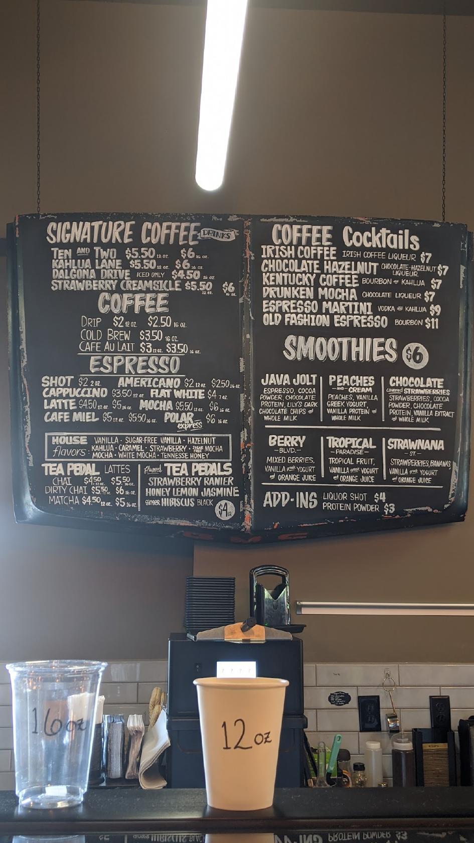Menu at Ten & Two Coffee Bar, Parkville