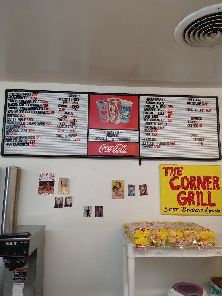 Menu at Corner Grill restaurant, Eastover, Dunn Rd