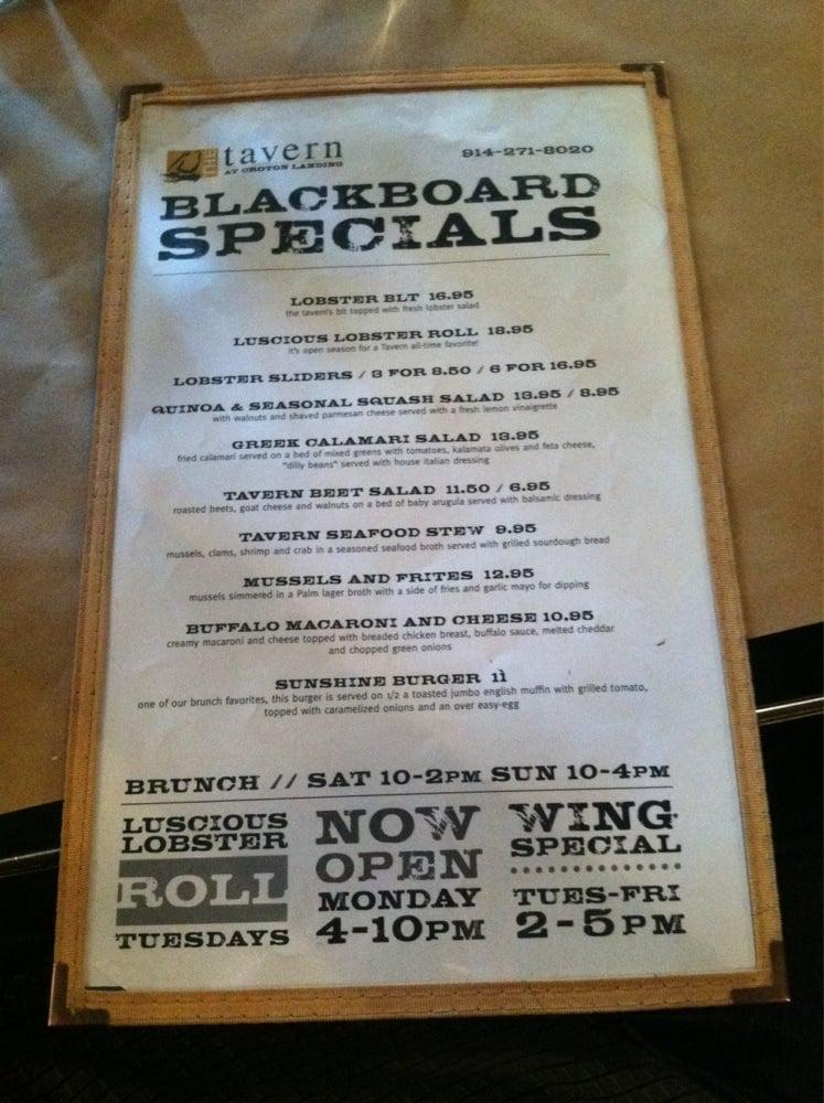 Menu at The Tavern at Croton Landing pub & bar, Croton-on-Hudson