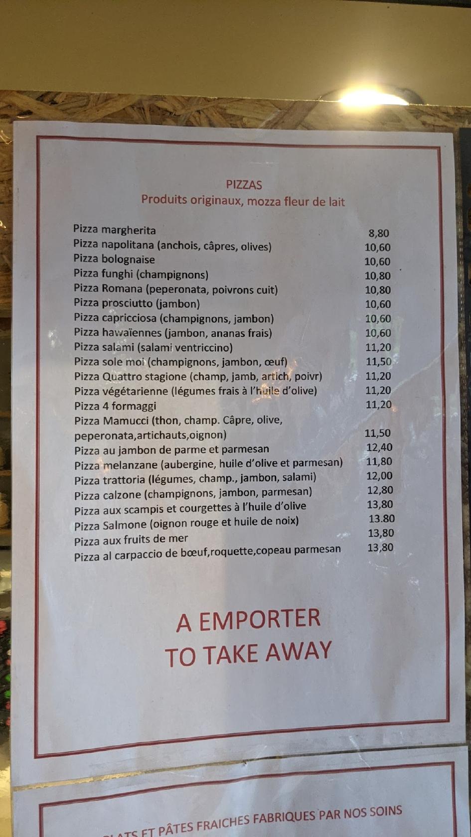 Menu at La Dona Trattoria, Malmedy